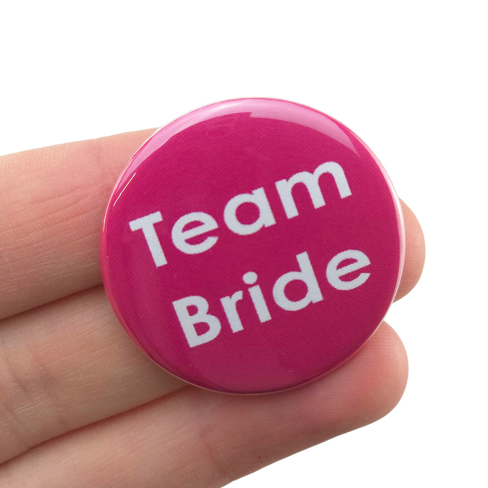 Team Bride | 38mm Button Pin Badge | Little Gift | Hen Party Cracker F ...
