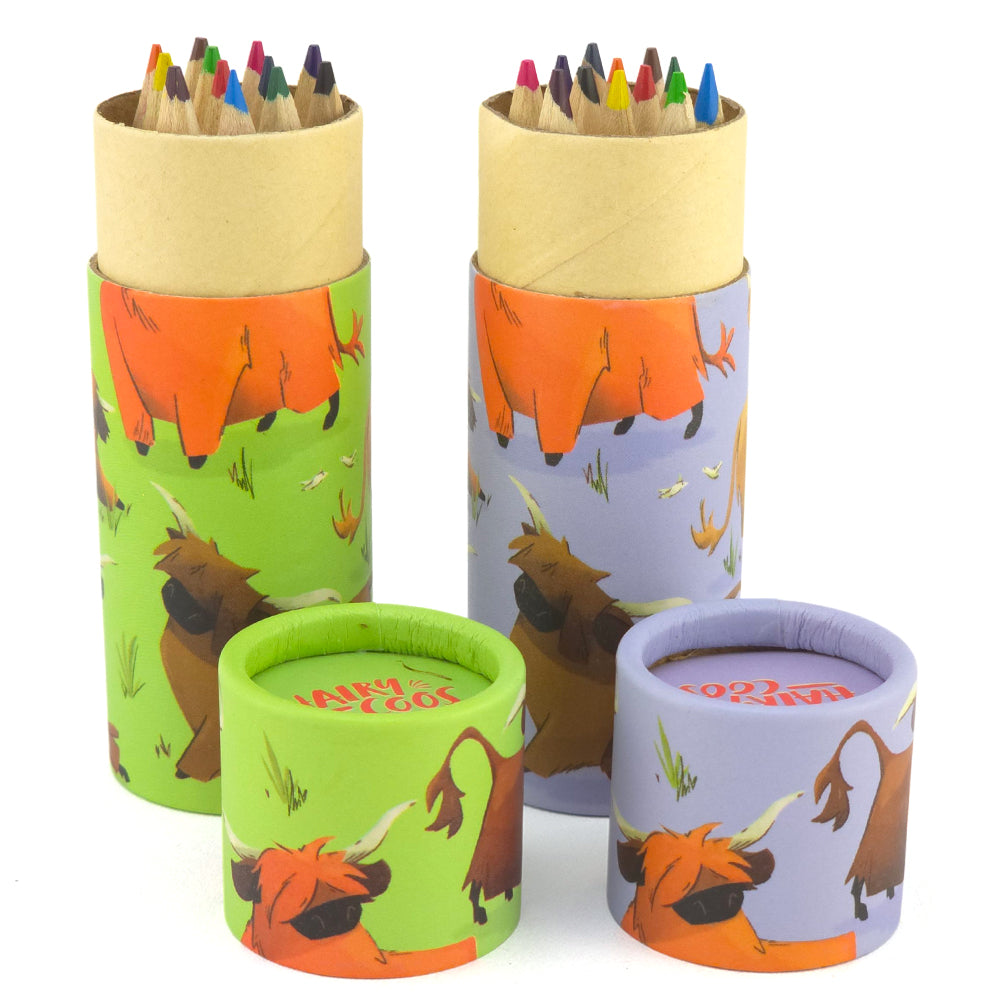 Highland Cow | Tube of Pencil Crayons for Kids | Single | Cracker Fill ...
