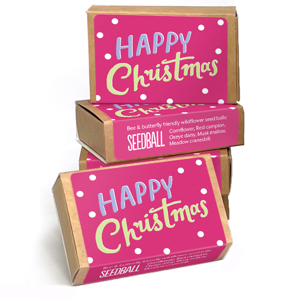 Happy Christmas | Matchbox of 6 Seedballs | Cracker Filler | Mini Gift ...
