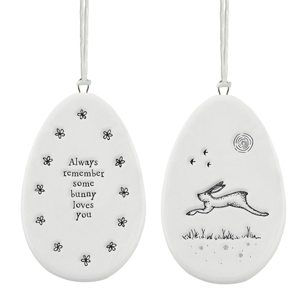 Some Bunny Loves You | Flat Porcelain Egg Ornament Hanger| Cracker Fil ...