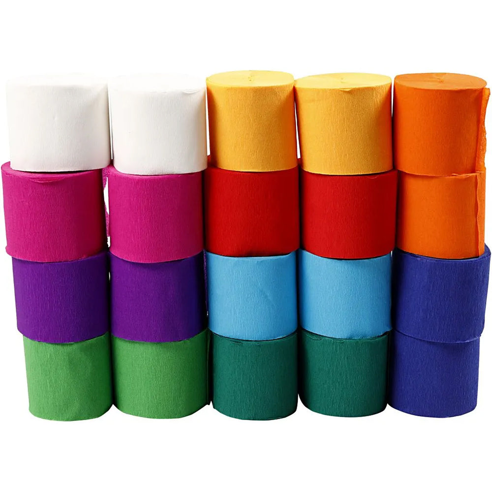 Crepe Rolls For Streamers Crafts 20 Rolls 5cm Wide Flower Making