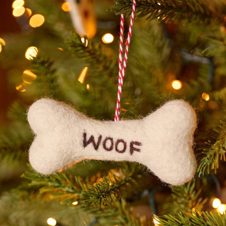 WOOF | Felt Dog Bone Hanging Decoration | Fair Trade | Mini Gift | Cra ...