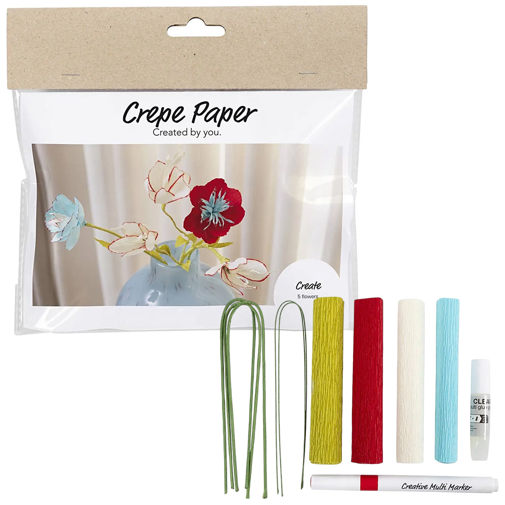 Pretty Flowers | Crepe Paper Flower Mini Craft Kit | Makes 5 Stems ...