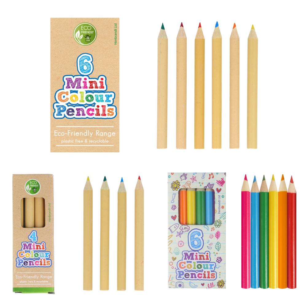 Mini Colouring Pencils | 4 or 6 Pack | Little Gift | Cracker Filler ...