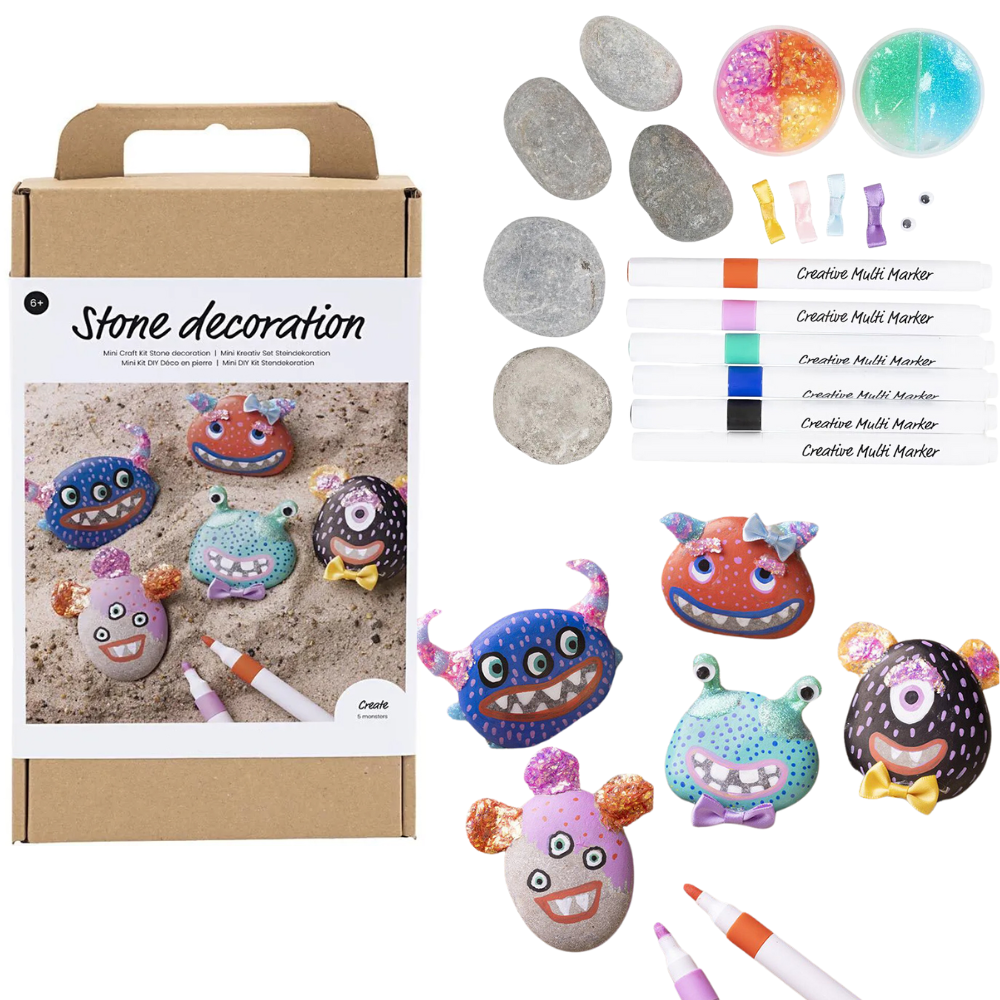 Pebble Decorating Craft Kit for Kids | Pebbles, Pens & Clay | Complete ...