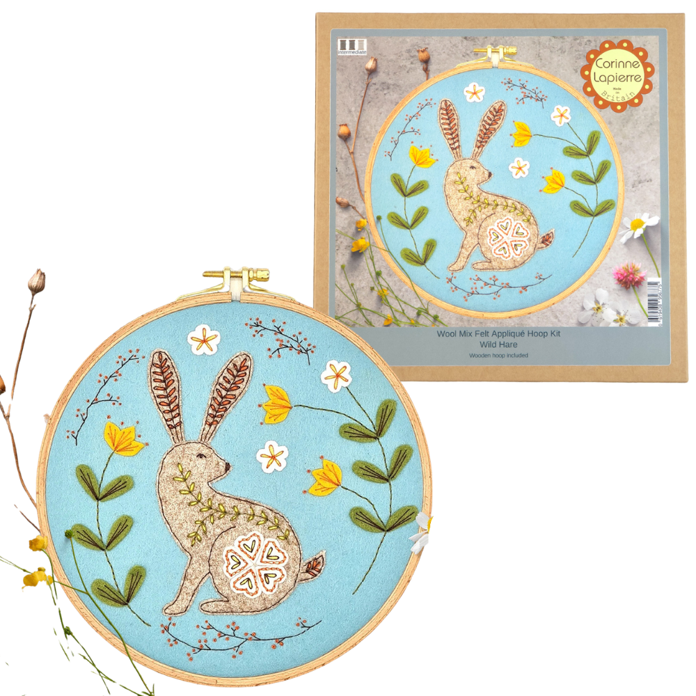 Wild Hare | 19cm Applique Hoop Sewing Kit & Hoop | Corinne Lapierre ...