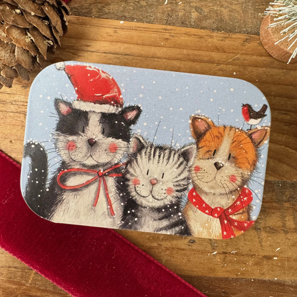 Christmas Cats | Little Slide Shut Tin to Fill | Cracker Filler Gift ...