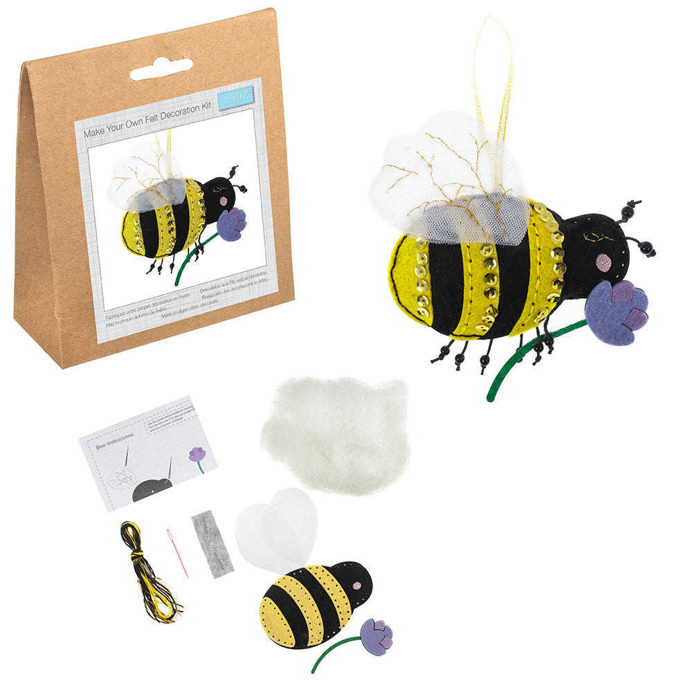Buzzy Bee | Felt Sewing Kit | Hanging Ornament | Adults & Older Kids ...